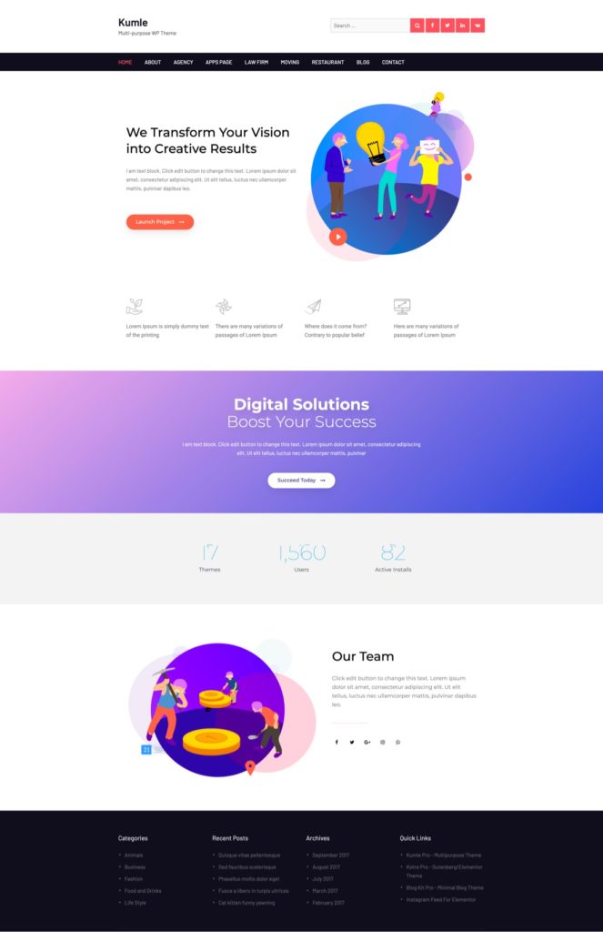 Kumle Free Multipurpose Elementor WordPress | HTML5 Mania